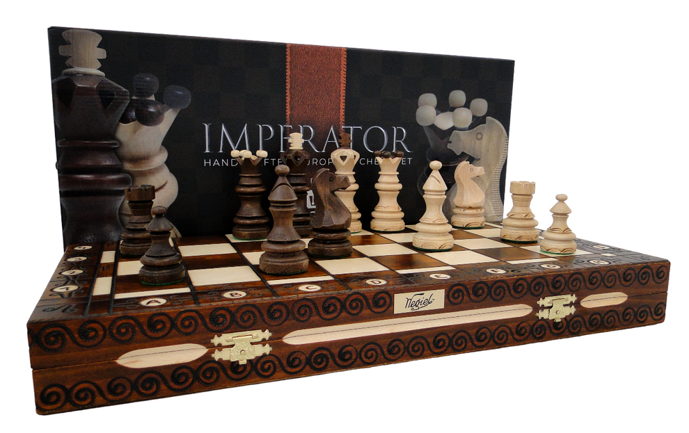 Imperator luxe houten schaakspel 52 x 52 cm – Schaakwinkel De Schaakshop